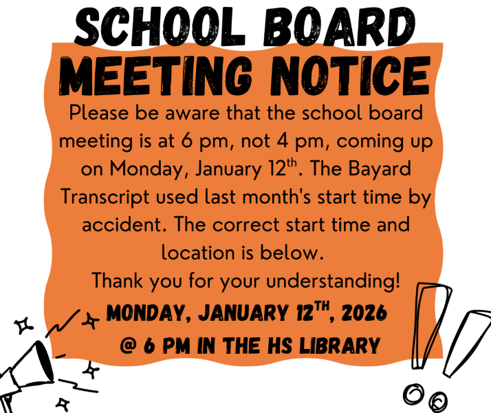 BAYARD SCHOOLS - School Board Time Notice